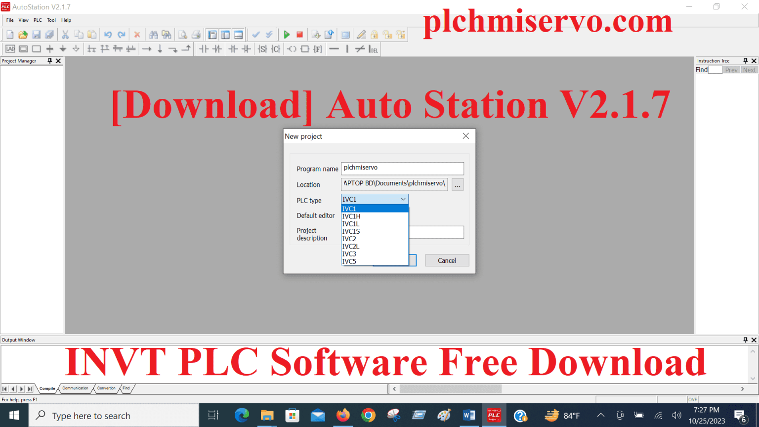 Auto Station V2.1.7 INVT PLC Software Free Download