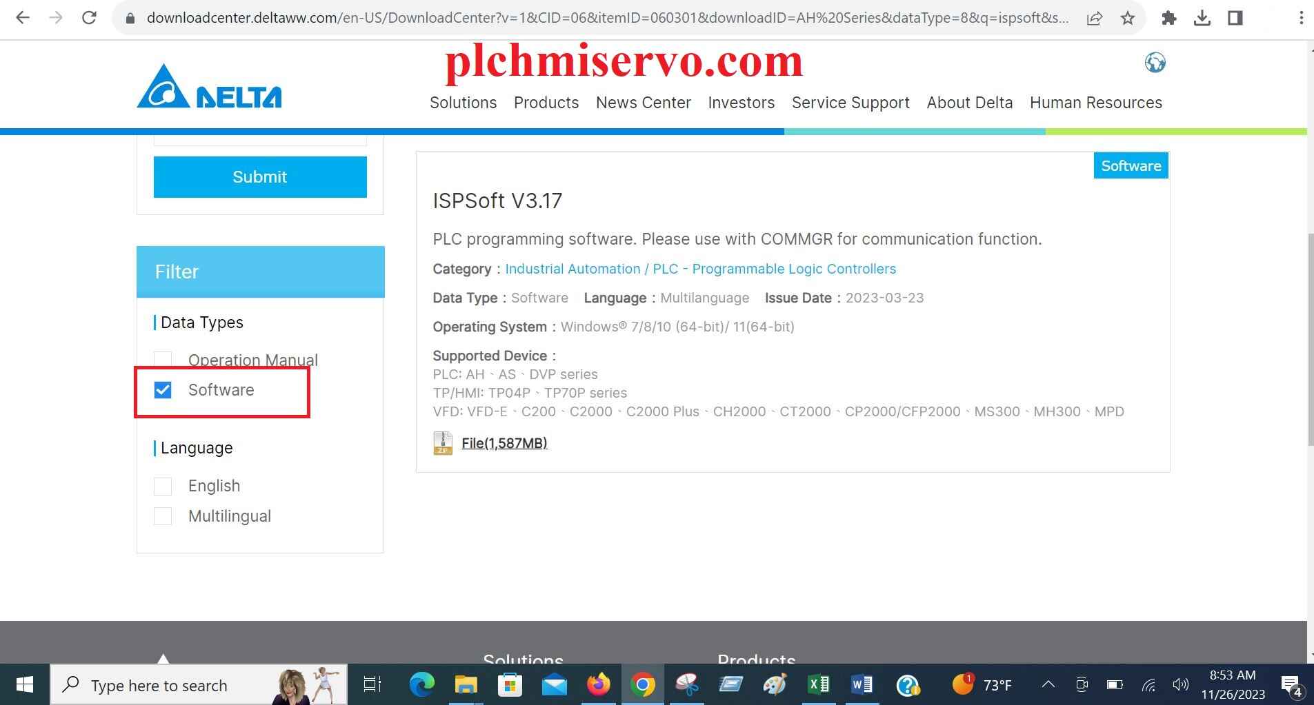 Delta ISPSoft download V3.18 download Delta PLC Software